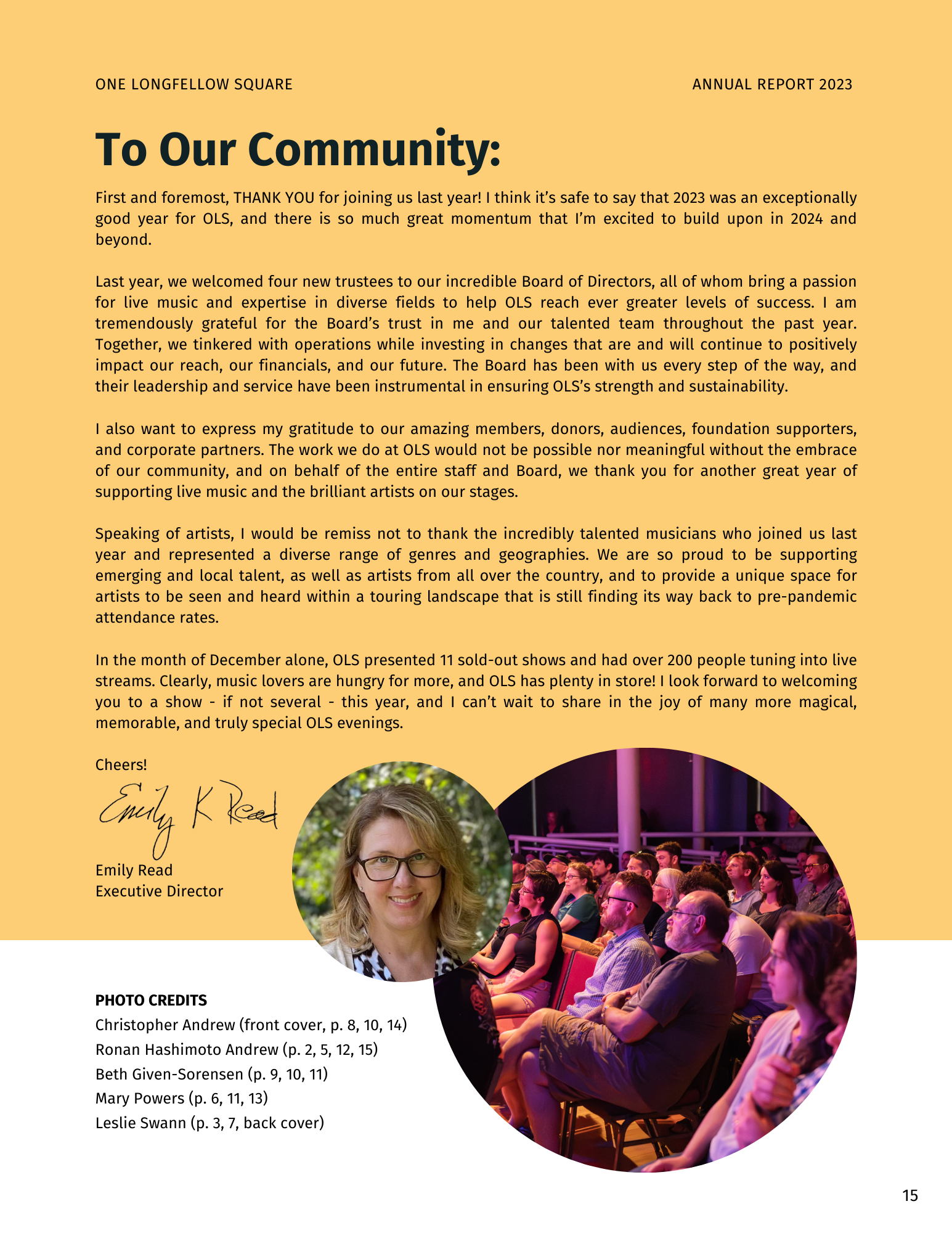 Acknowledgements - One Longfellow Square